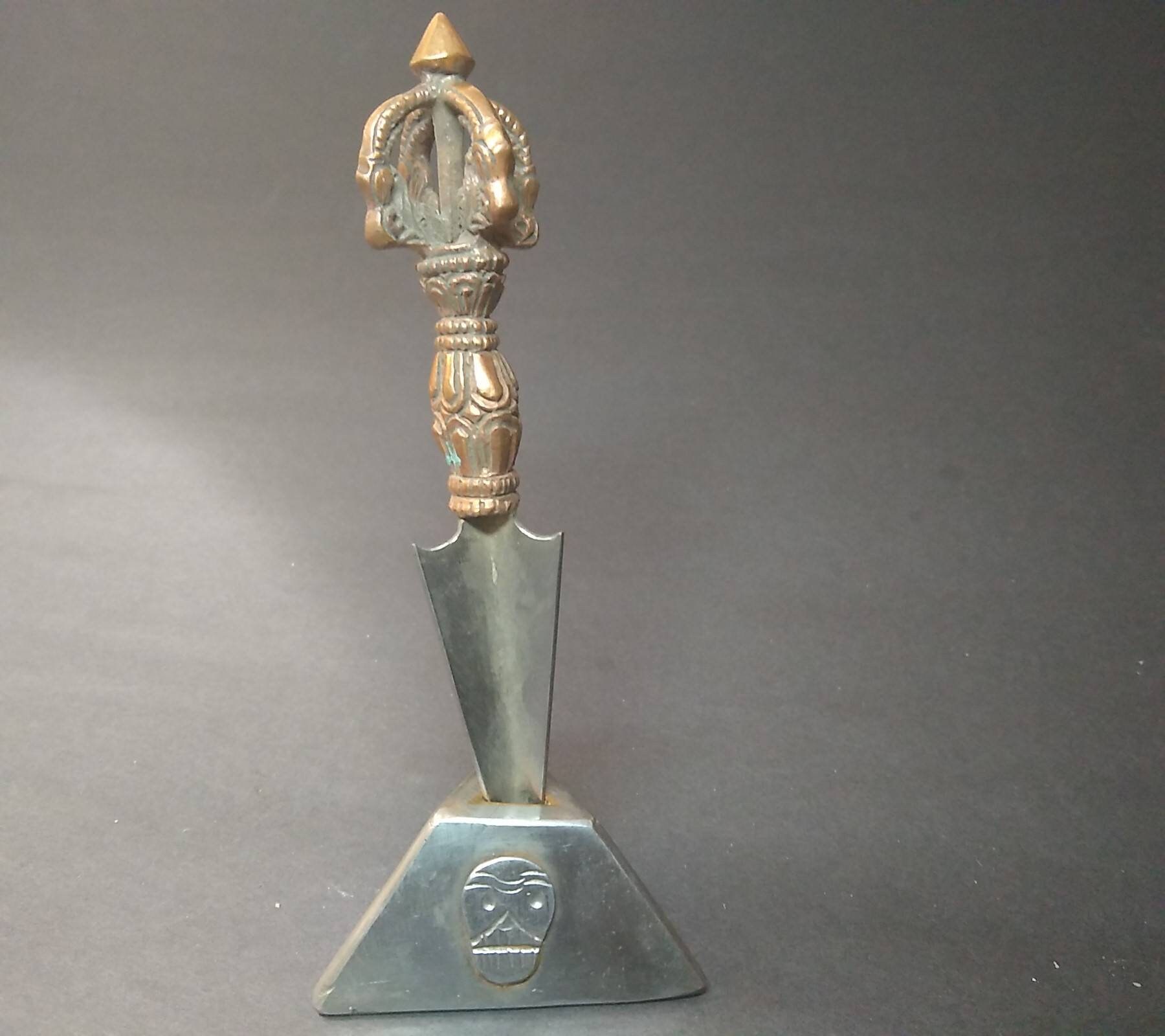 Phurba Dagger Stand Skull Iron Copper 6.5 Inches - Etsy