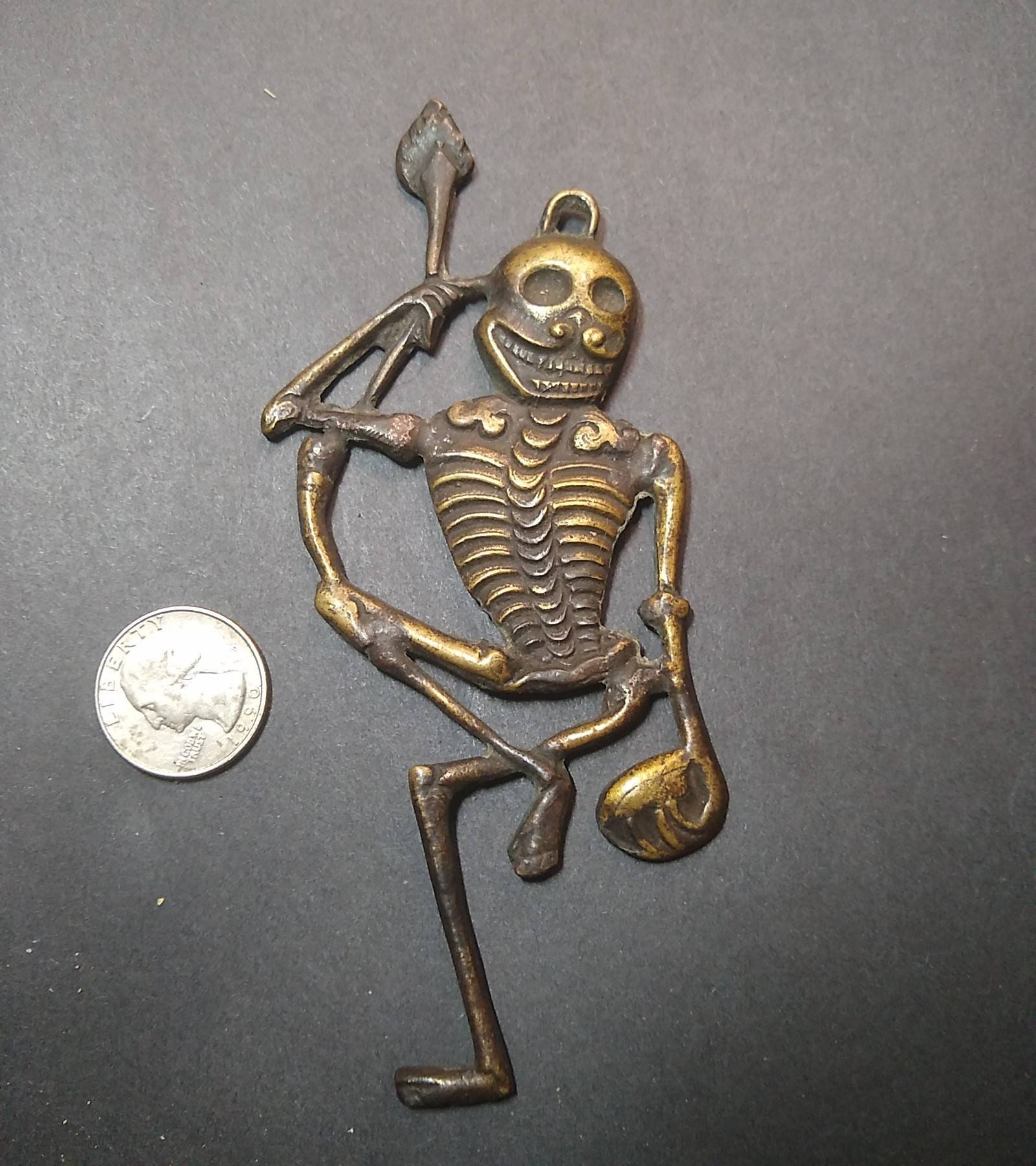 Citipati Big Skeleton Dancing Skull 5.6" Pendant Hanging Hole 5mm - Etsy