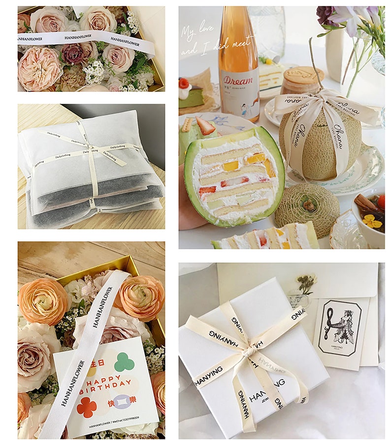 Personalized Cotton Ribbon With Custom Logo, Gift Packaging, 100 Yards ...