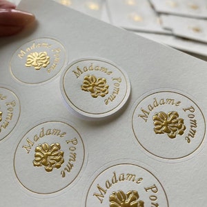 Custom Logo Stickers: Gold Embossing, 2'' Round Labels - Etsy UK
