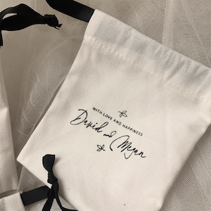 100pcs Custom Logo Cotton Canvas Drawstring Bag With Grosgrain Ribbon ...