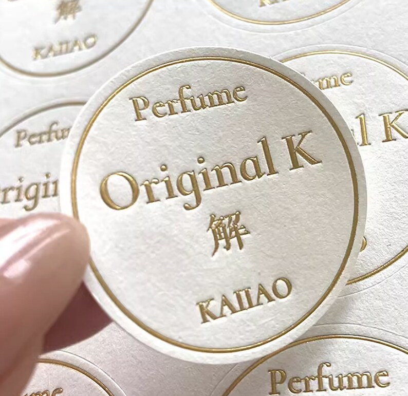 Custom Logo Stickers: Gold Embossing, 2'' Round Labels - Etsy