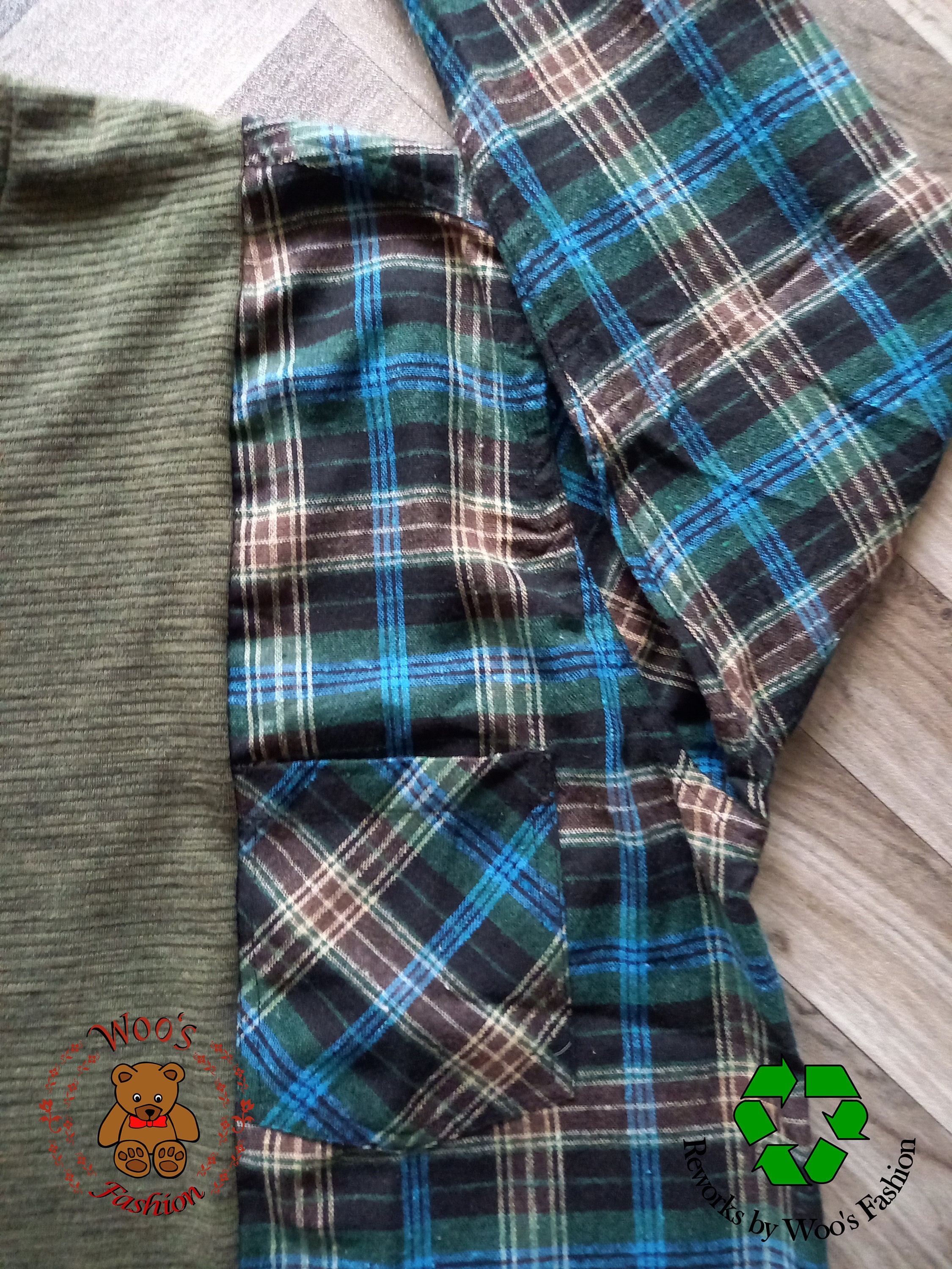 Rework Green Shirt, Reworked Top, Eco Friendly Clothing, Slow Fashion ...