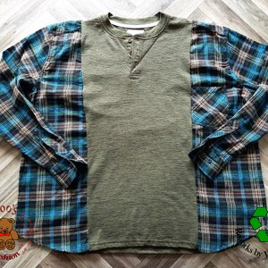 Rework Green Shirt, Reworked Top, Eco Friendly Clothing, Slow Fashion ...