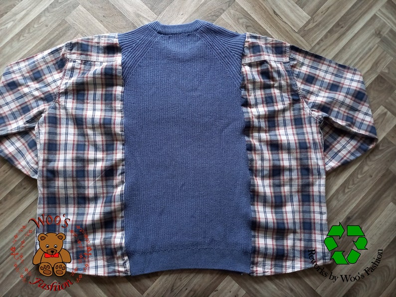 Blue Rework Shirt, Reworked Top, Reworked Items, Eco Friendly Clothing ...