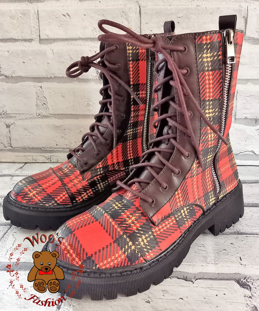 Tartan Boots, Custom Shoes, Check Boots, Custom Boots, Women's Boots ...