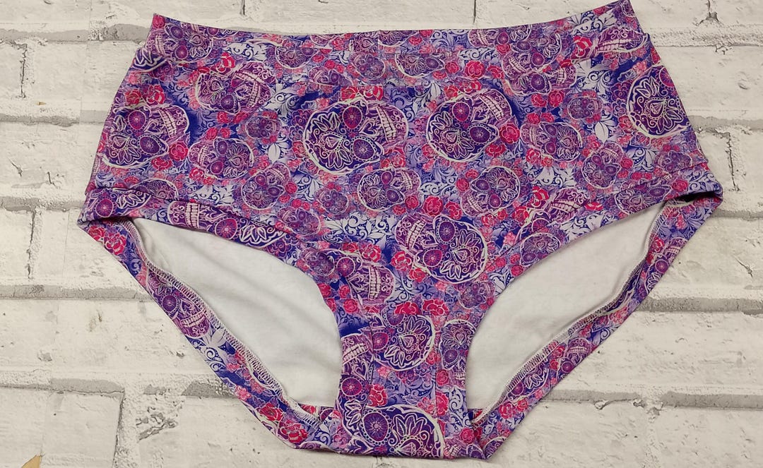 Purple Skull High Rise Briefs: Calavera Ladies Underwear - Etsy