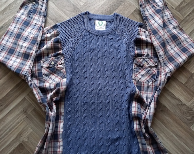 Blue Rework Shirt, Reworked Top, Reworked Items, Eco Friendly Clothing ...