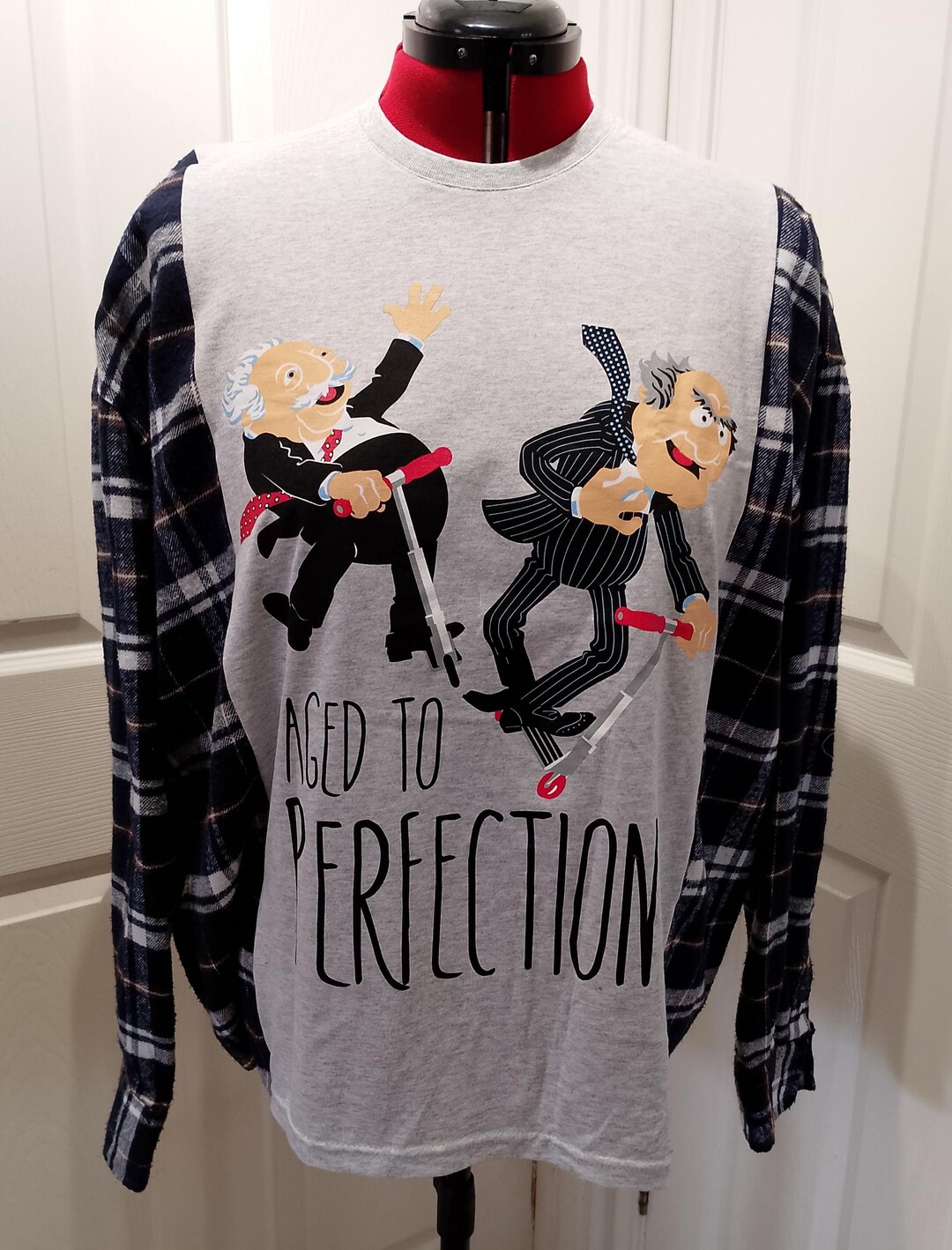 Muppets Reworked, Reworked Jumper, Flannel Reworks, Navy Brown and ...