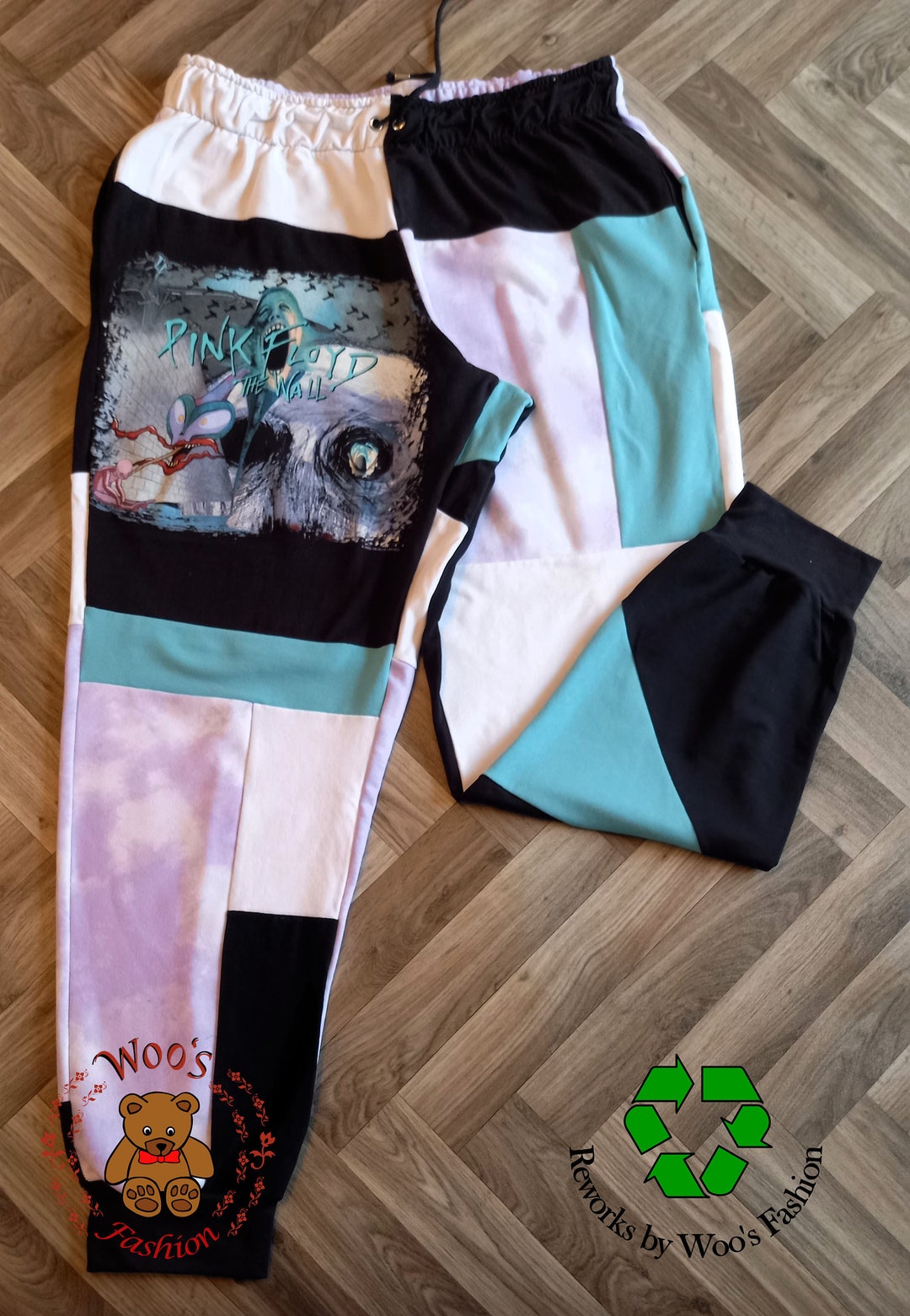 Upcycled Patchwork Joggers: Reworked Music Band Sweatpants - Etsy