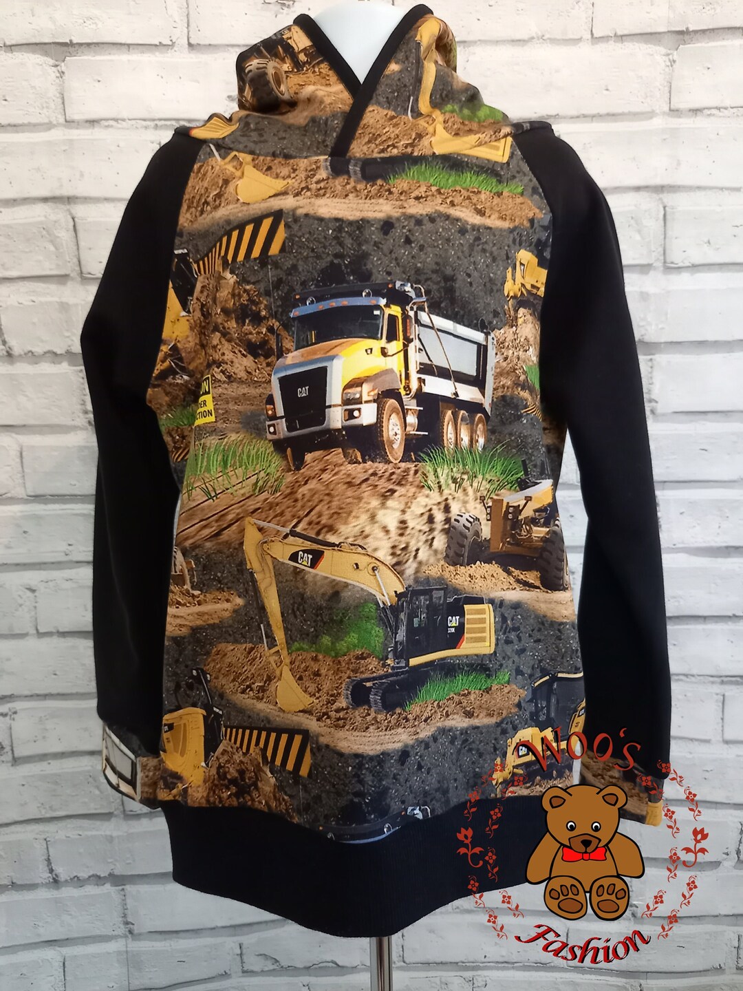 Construction Hoodie, Boy's Hoodie, Kid's Construction Hoodie, Diggers ...