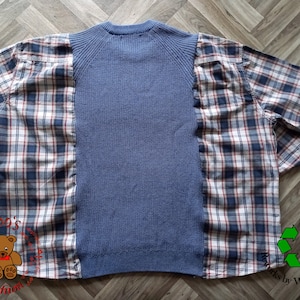 Blue Rework Shirt, Reworked Top, Reworked Items, Eco Friendly Clothing ...