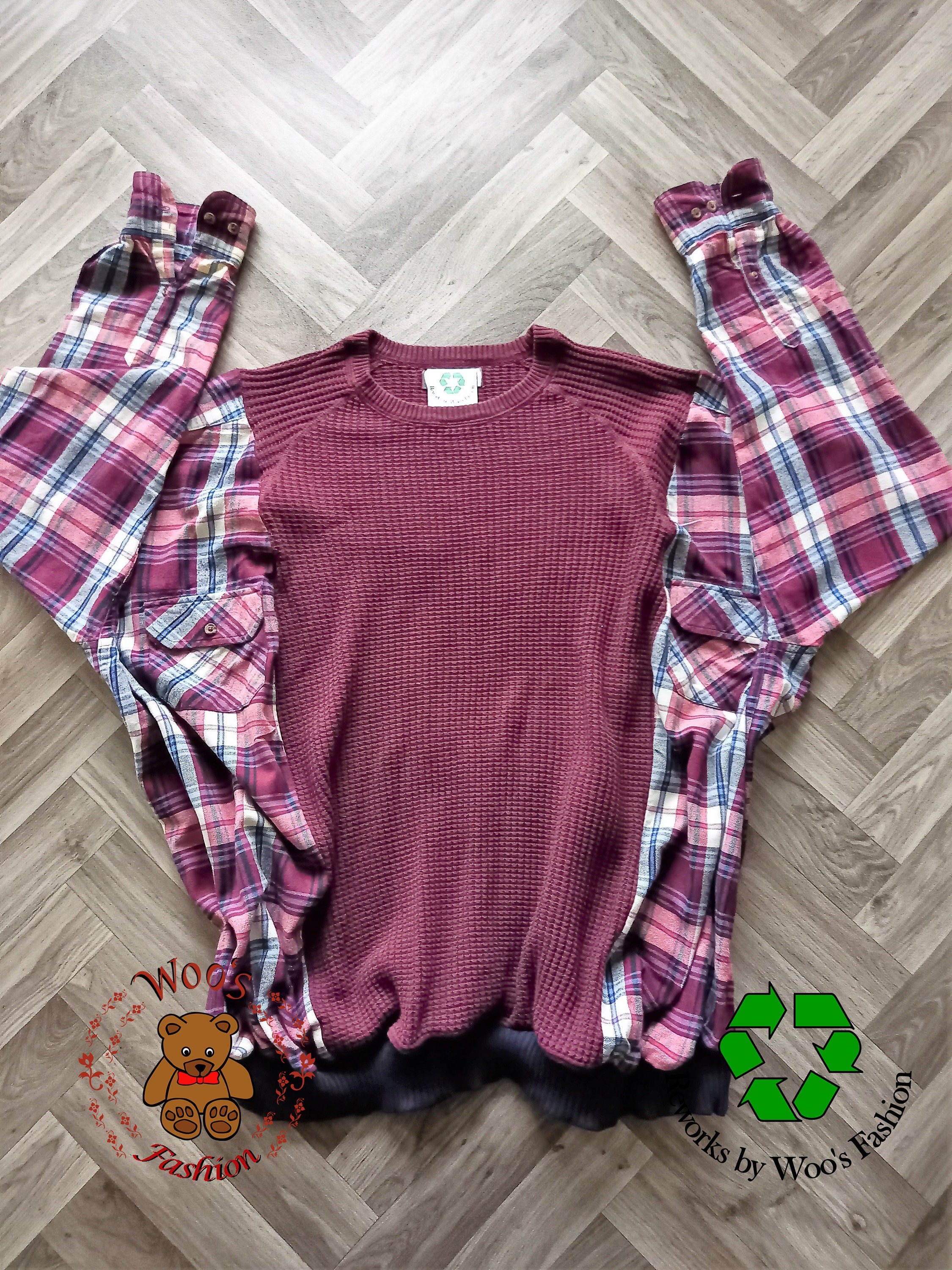 Rework Shirt, Reworked Jumper, Flannel Reworks, Eco Friendly Clothing ...