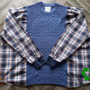 Blue Rework Shirt, Reworked Top, Reworked Items, Eco Friendly Clothing ...
