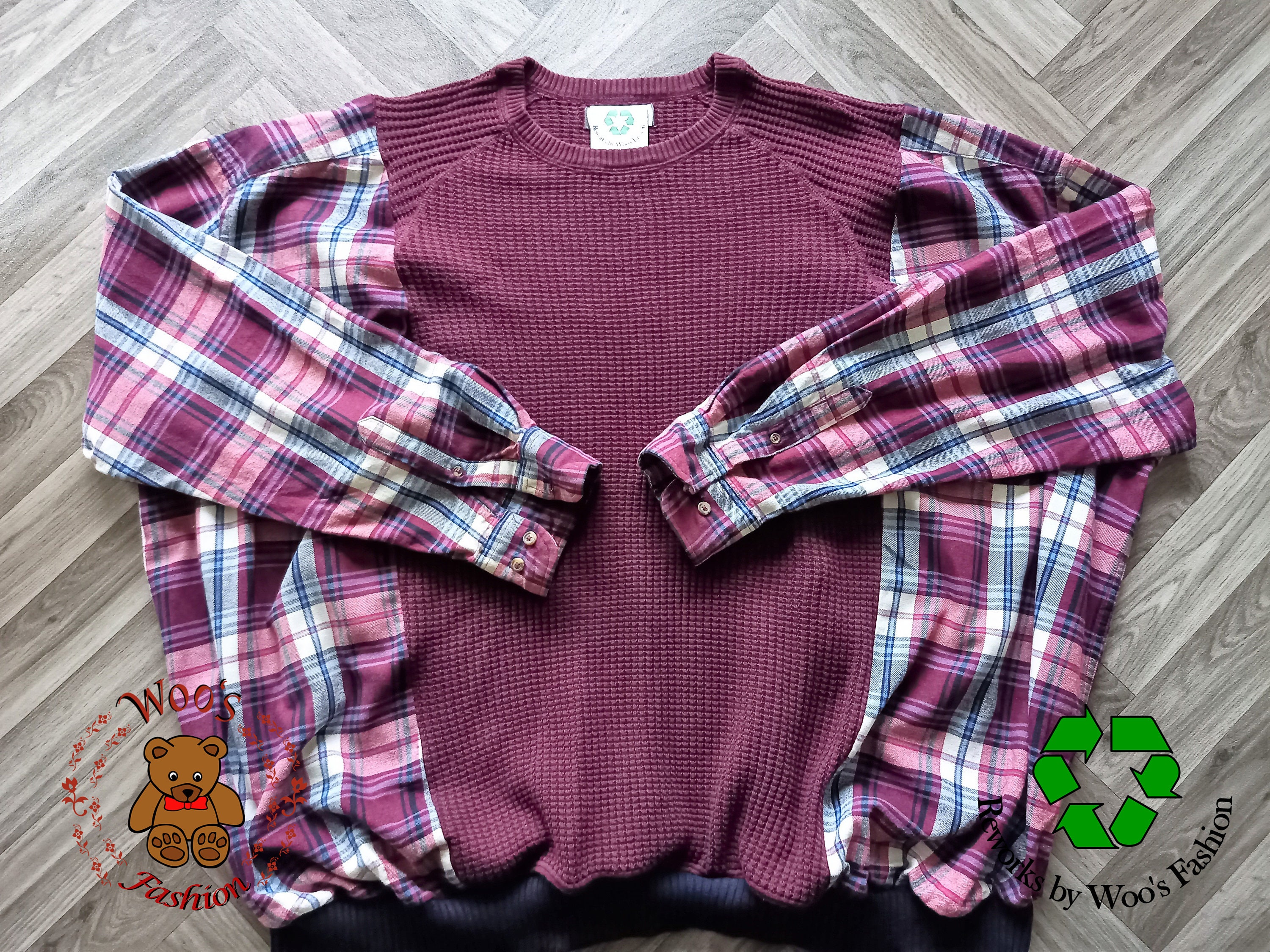 Rework Shirt, Reworked Jumper, Flannel Reworks, Eco Friendly Clothing ...