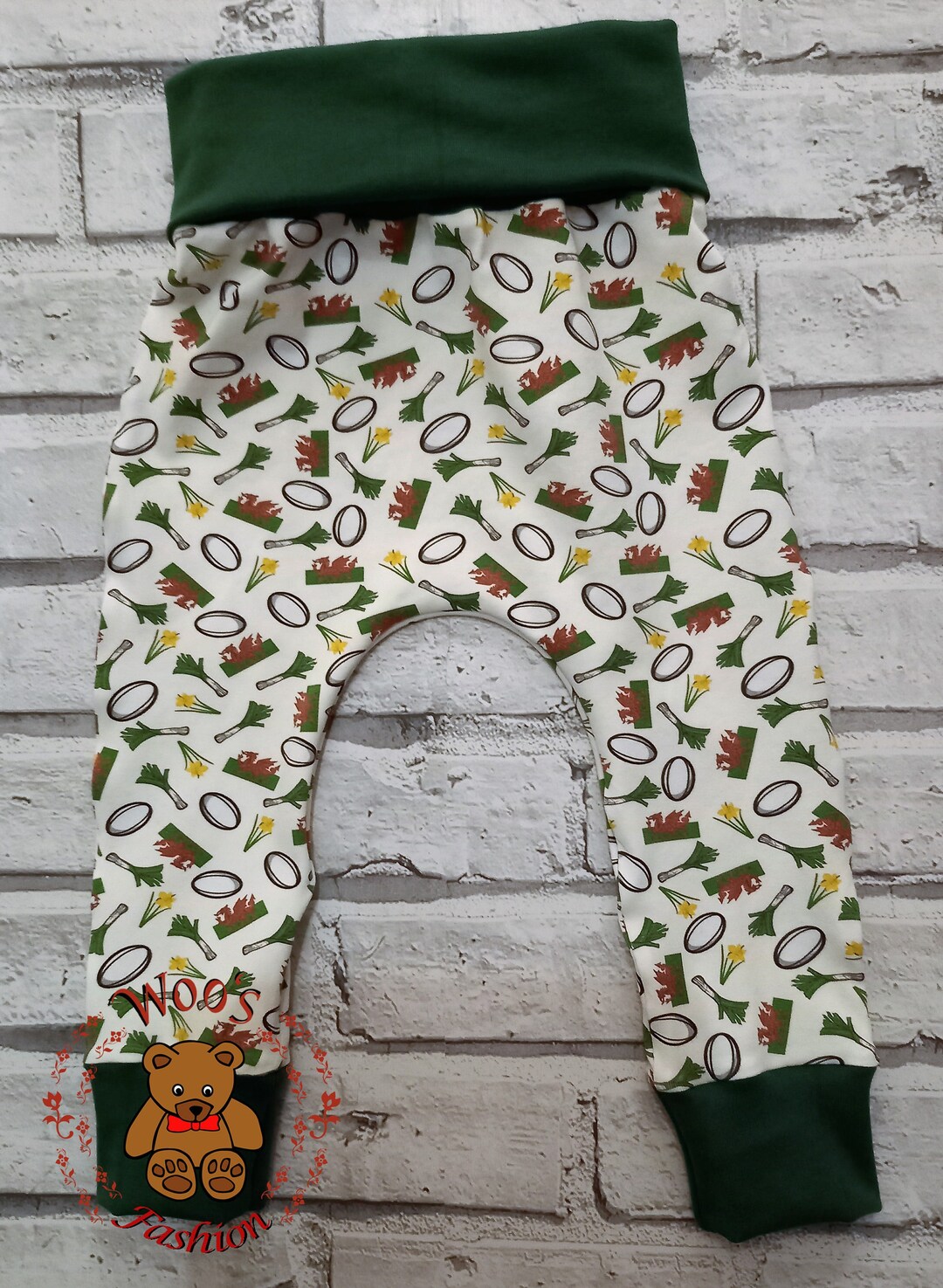 Welsh Themed Baby Leggings, Welsh Harem Pants, Welsh Baby Clothes ...