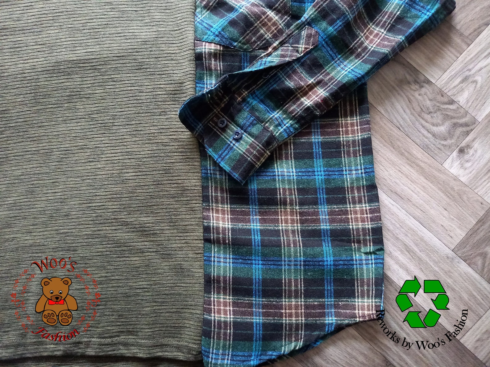 Rework Green Shirt, Reworked Top, Eco Friendly Clothing, Slow Fashion ...