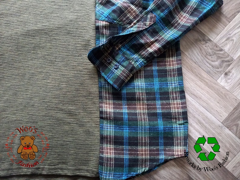 Rework Green Shirt, Reworked Top, Eco Friendly Clothing, Slow Fashion ...