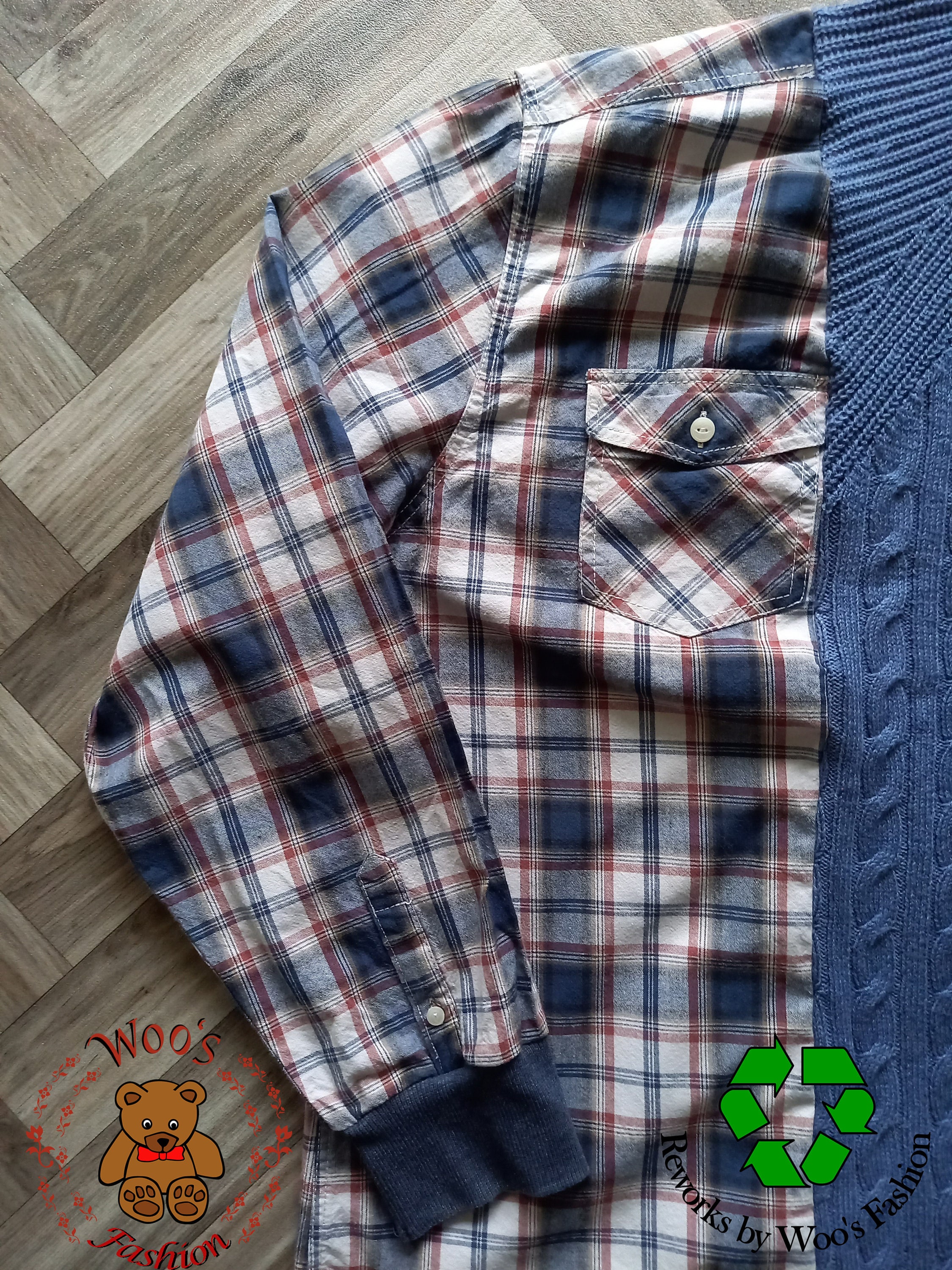 Blue Rework Shirt, Reworked Top, Reworked Items, Eco Friendly Clothing ...