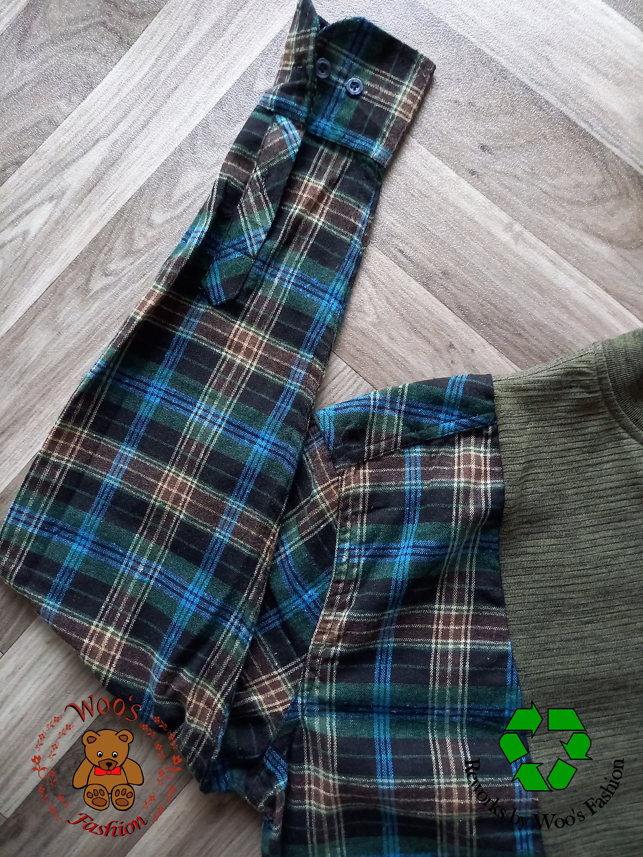 Rework Green Shirt, Reworked Top, Eco Friendly Clothing, Slow Fashion ...