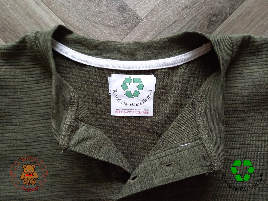 Rework Green Shirt, Reworked Top, Eco Friendly Clothing, Slow Fashion ...