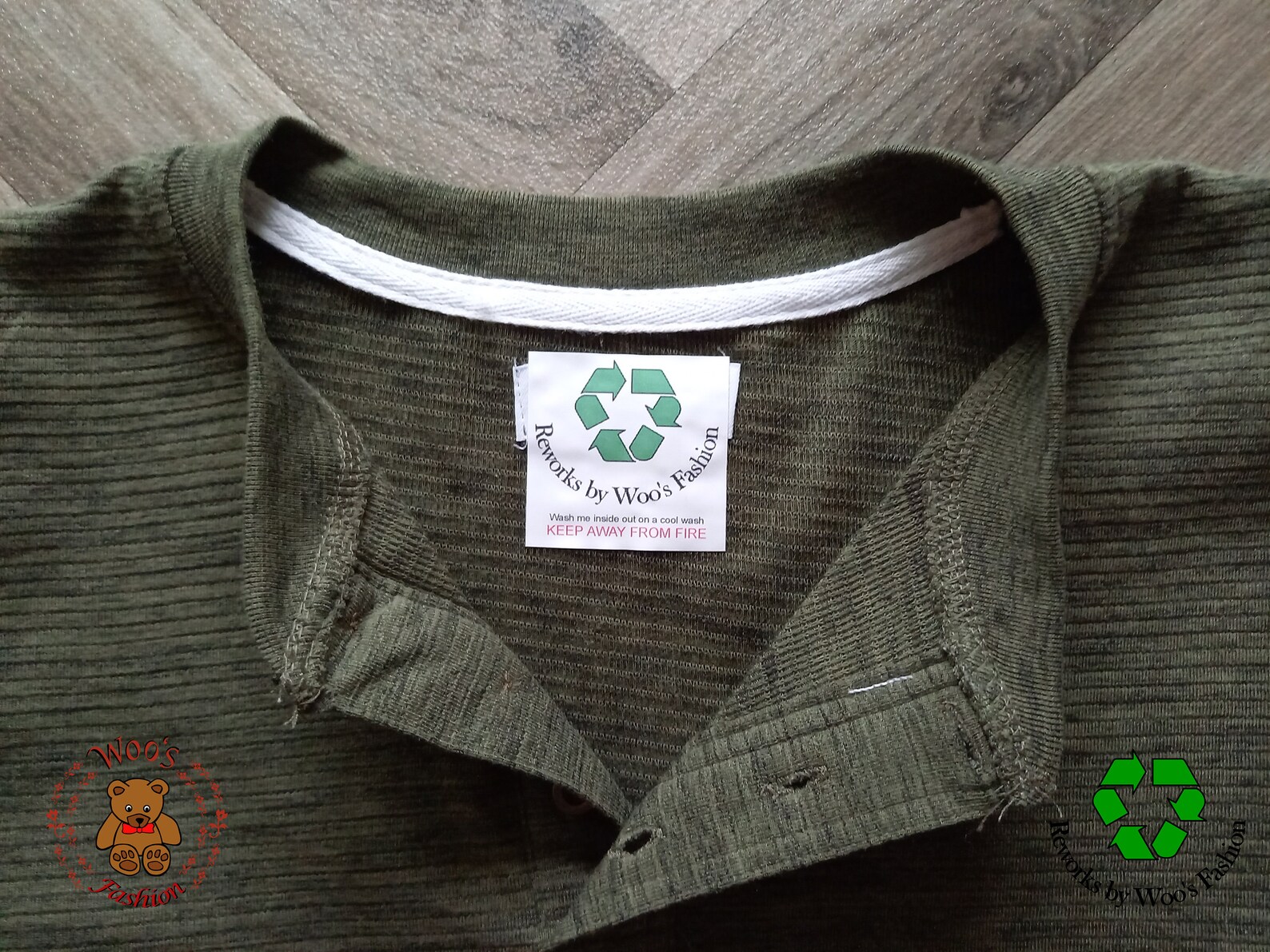 Rework Green Shirt, Reworked Top, Eco Friendly Clothing, Slow Fashion ...