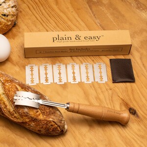 Handmade Bread Lame: Beech Wood Handle, Stainless Steel Blades, Leather ...