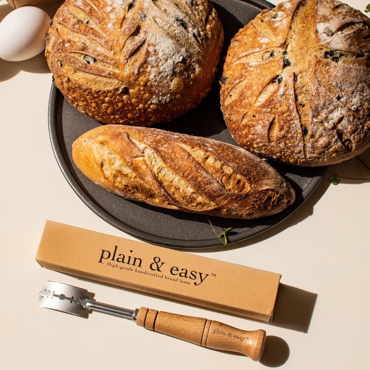 Handmade Bread Lame: Beech Wood Handle, Stainless Steel Blades, Leather ...