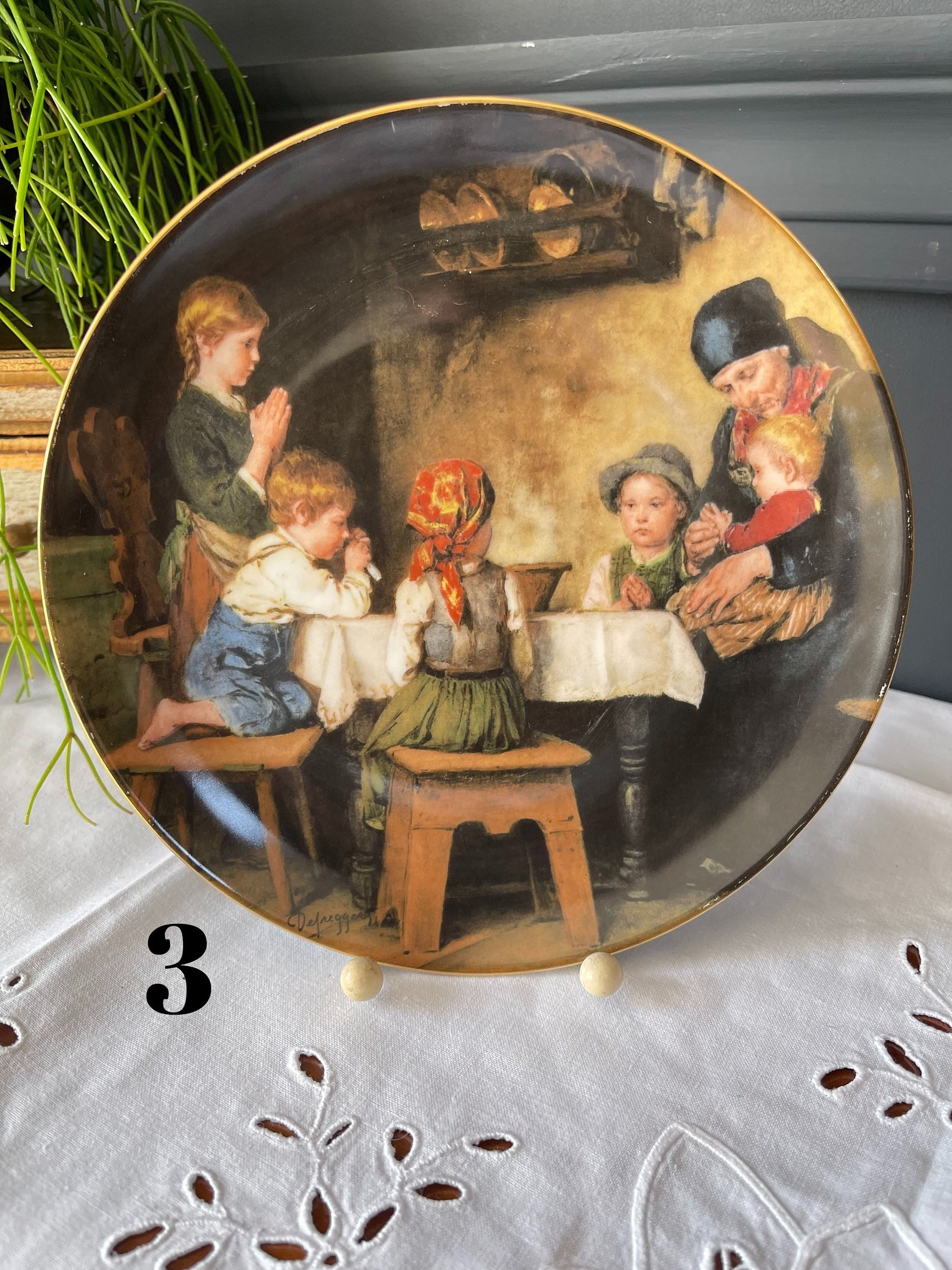 Vintage Lillian Porcelain Wall Plates - Franz Von Defregger ...