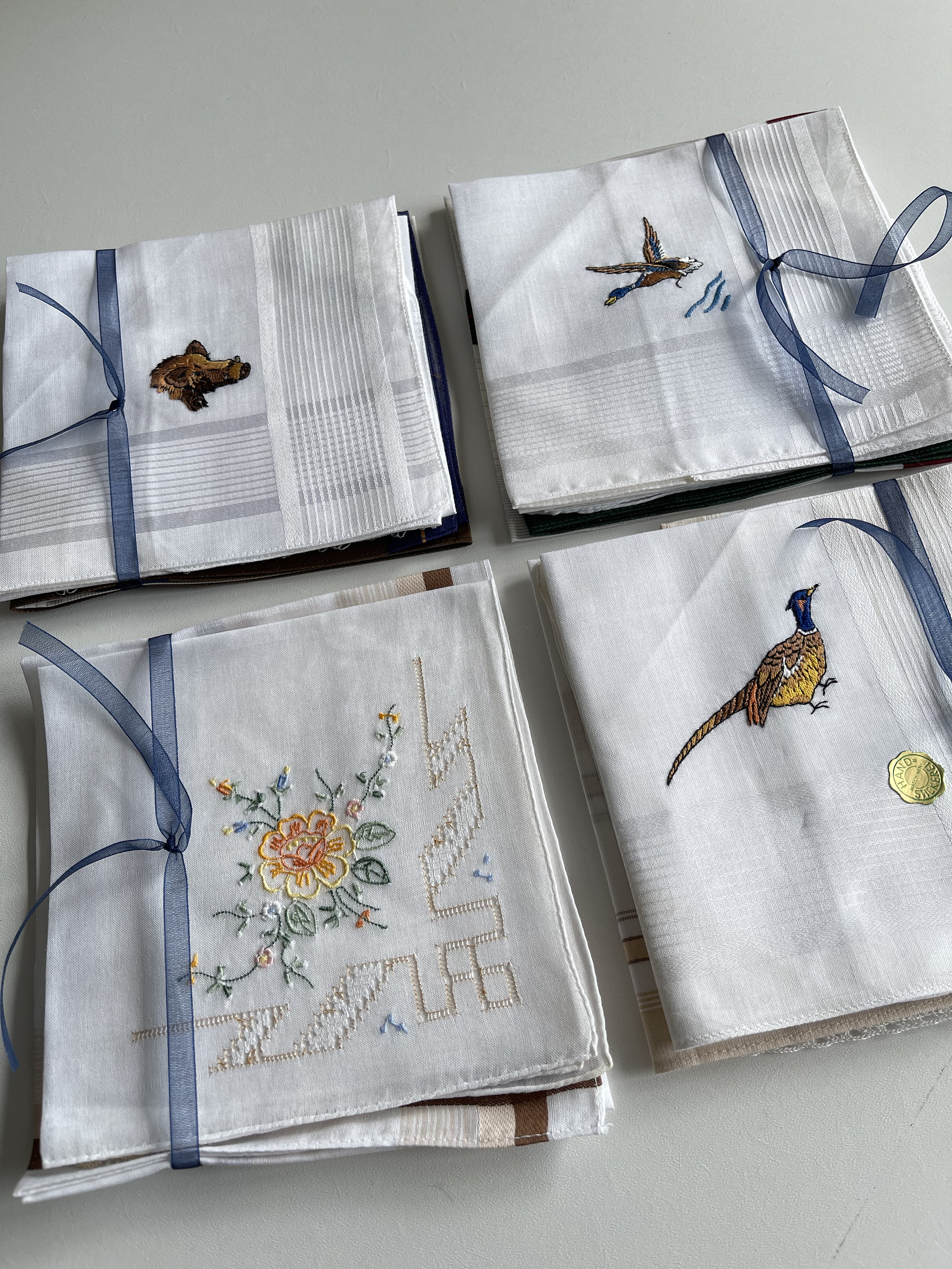 Vintage Handkerchief Collection Bundle Set of 5 White Vintage ...