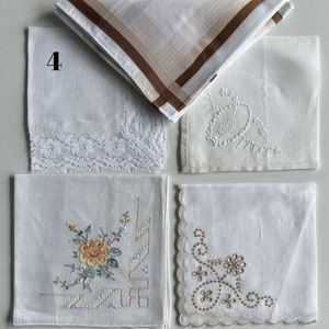 Vintage Handkerchief Collection Bundle Set of 5 White Vintage ...