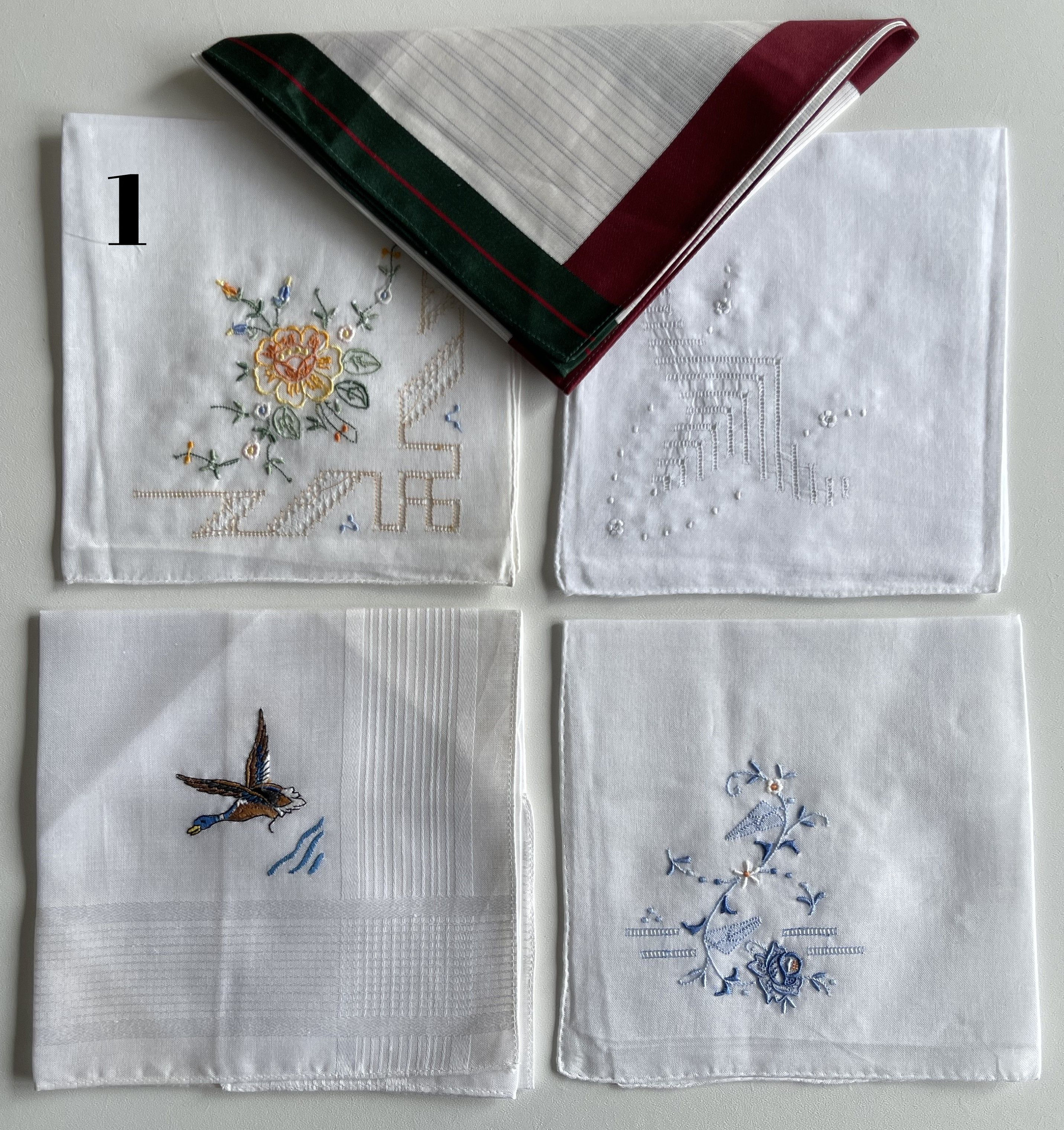 Vintage Handkerchief Collection Bundle Set of 5 White Vintage ...