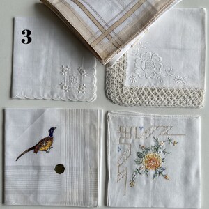 Vintage Handkerchief Collection Bundle Set of 5 White Vintage ...