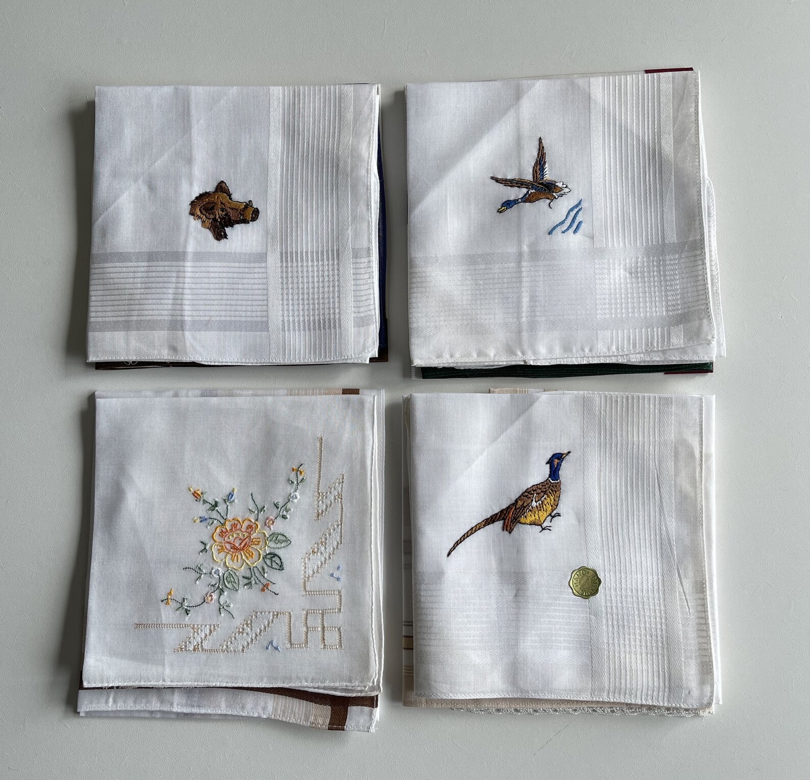 Vintage Handkerchief Collection Bundle Set of 5 White Vintage ...