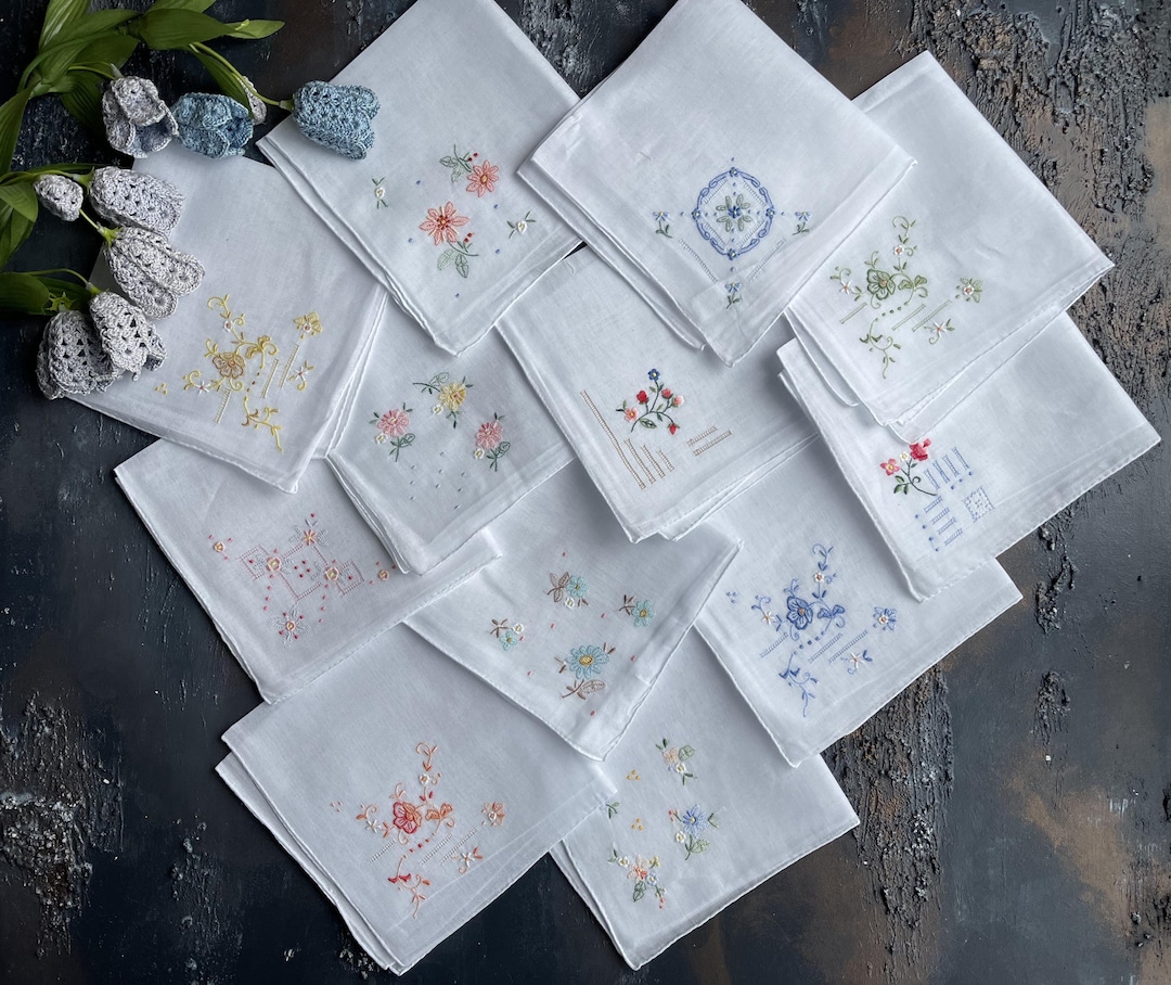 12-piece Vintage Handmade Handkerchief Set – Christmas Gift ...