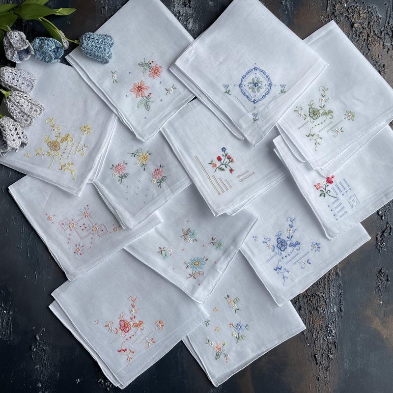 Flower Handkerchief - Etsy