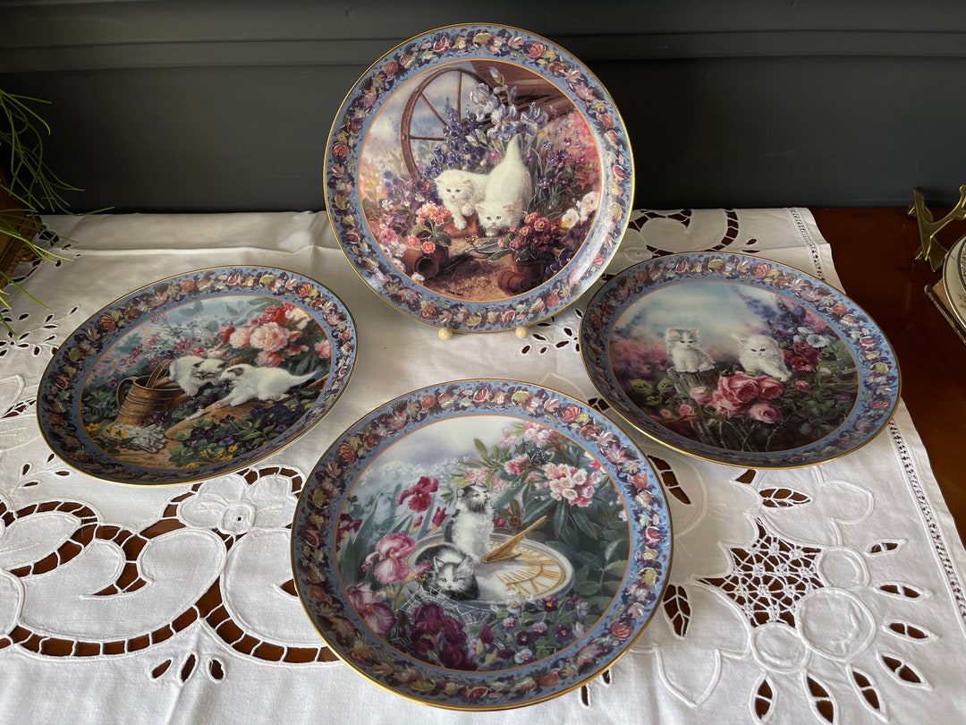 Adorable Kitten-themed Decorative Plate Set 4 Decorative Cat Plates ...