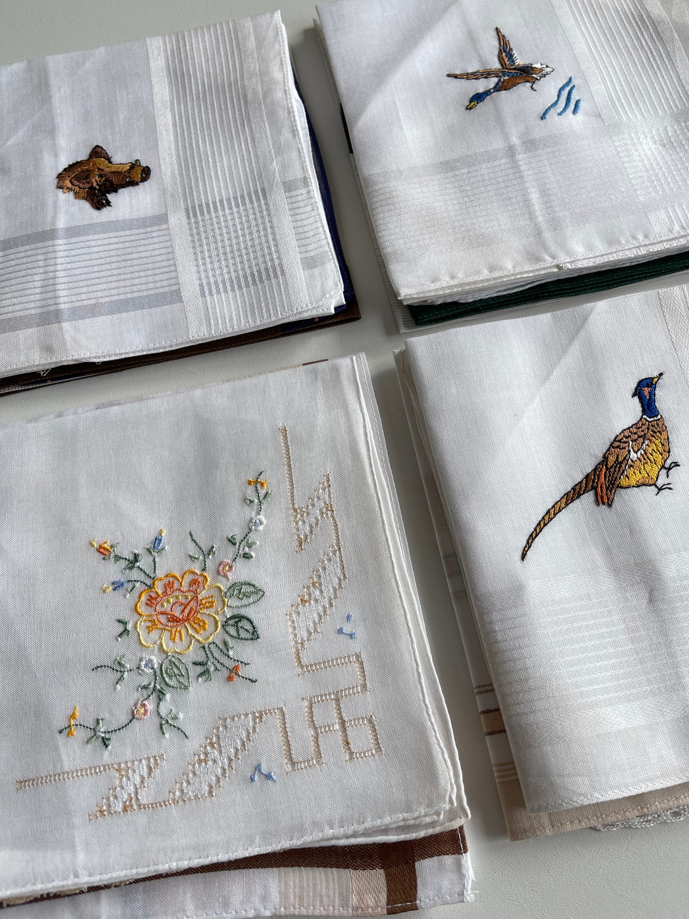 Vintage Handkerchief Collection Bundle Set of 5 White Vintage ...
