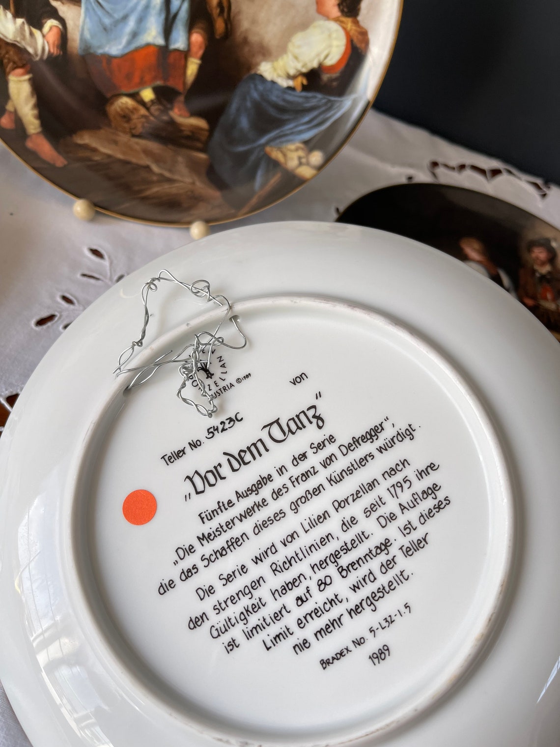 Vintage Lillian Porcelain Wall Plates - Franz Von Defregger ...