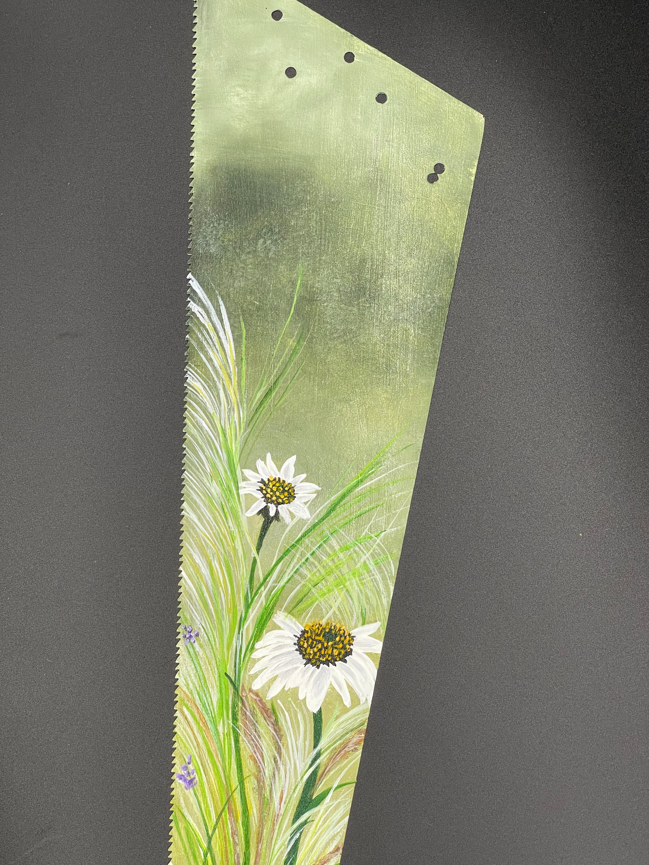 Hand Painted Hand Saw Blade Floral - Etsy