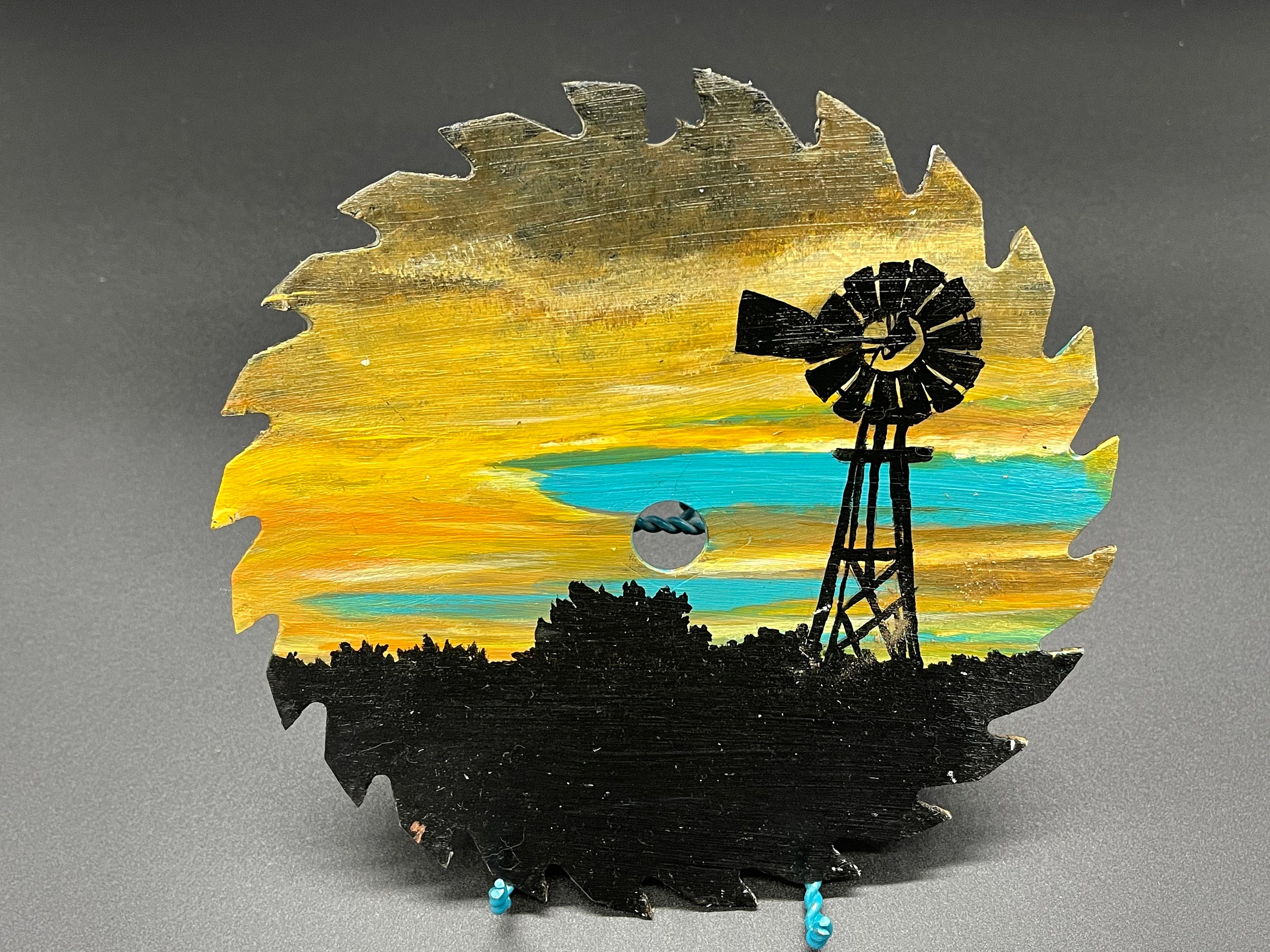 Hand Painted 7 In. Saw Blade Windmill Sunset - Etsy