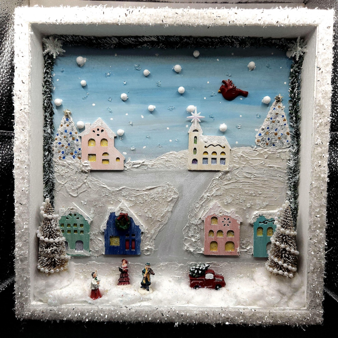 Hand Crafted Christmas Shadow Box - Etsy