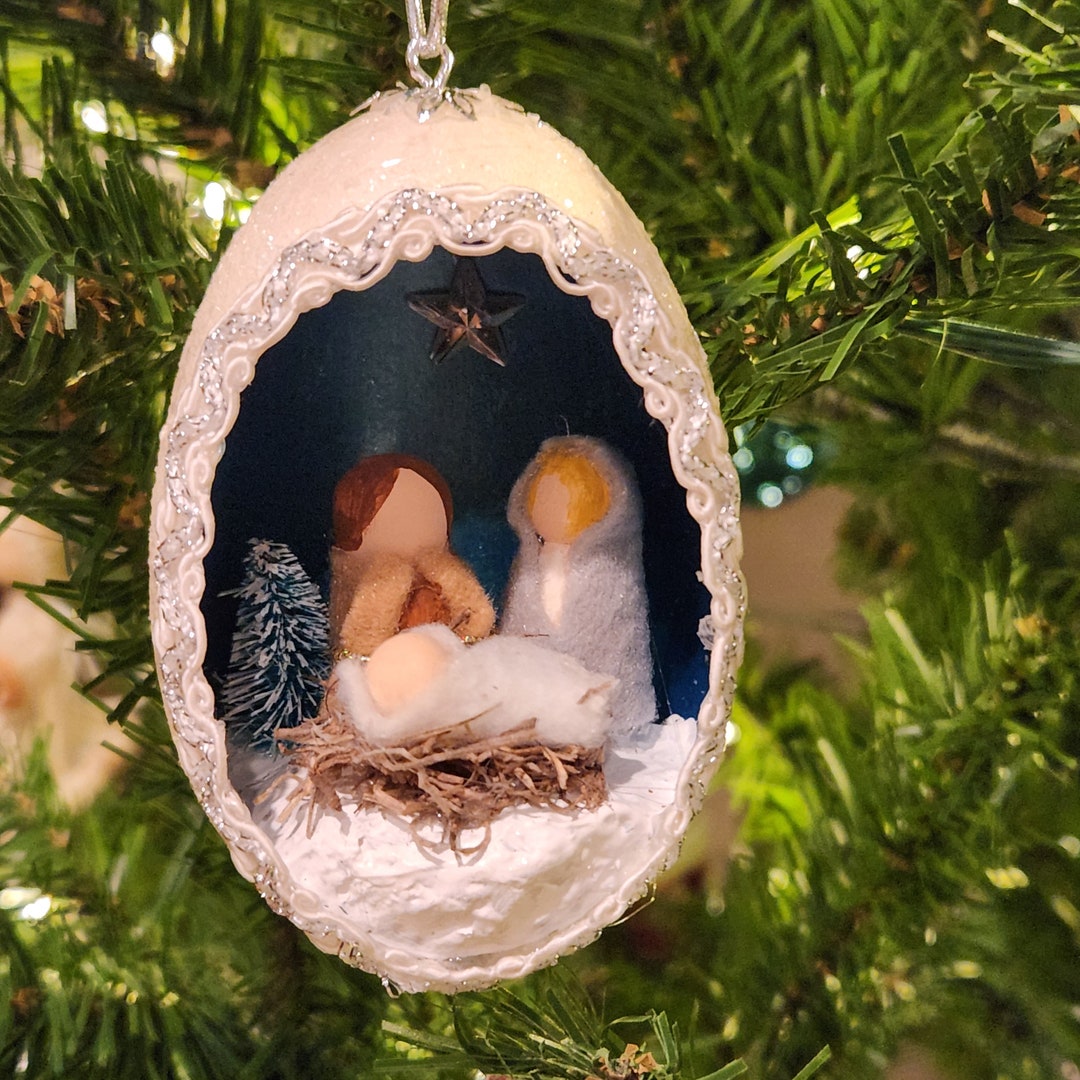 Hand Made Goose Egg Diorama Christmas Ornament - Etsy