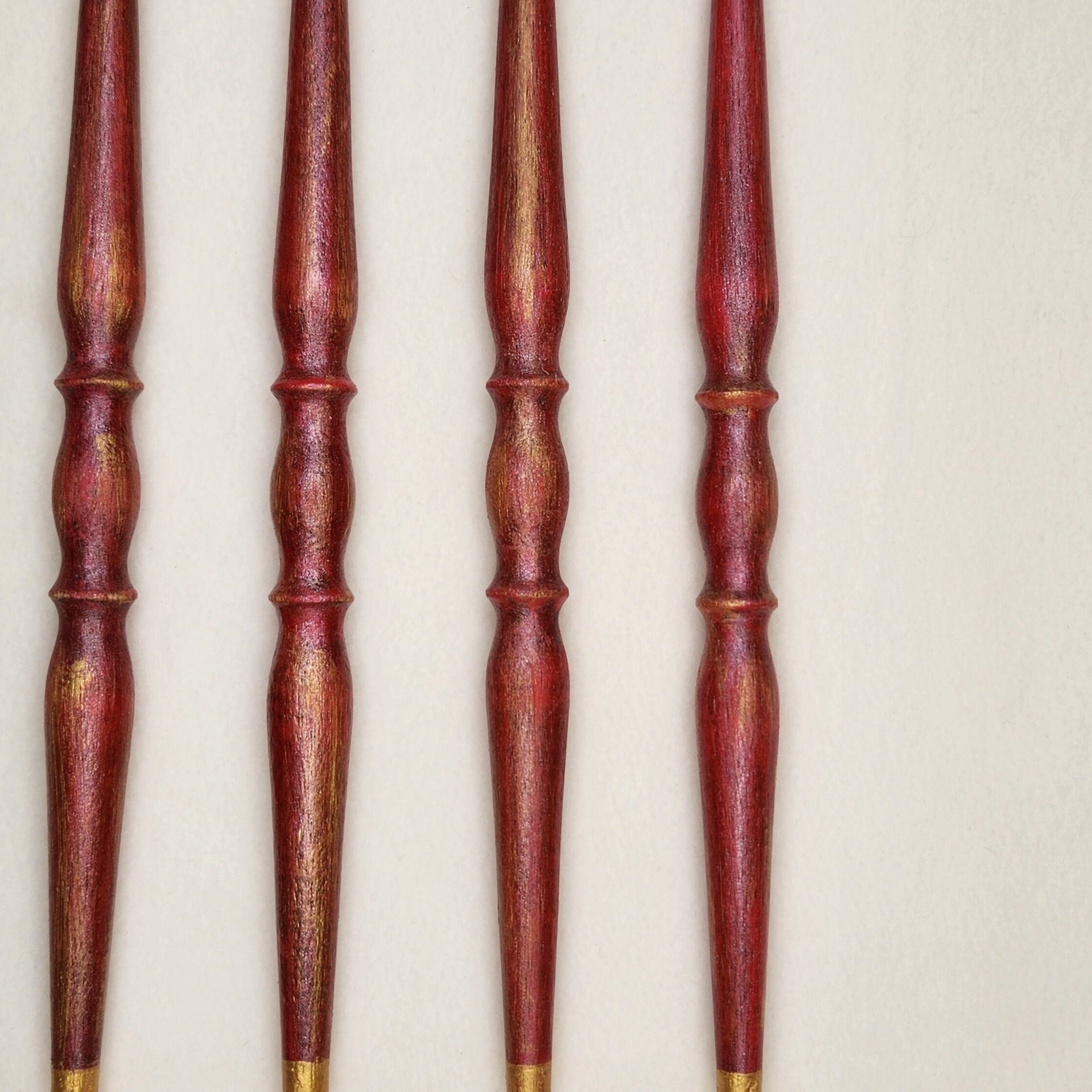 Set of 4 Wood Spindle Christmas Ornaments - Etsy