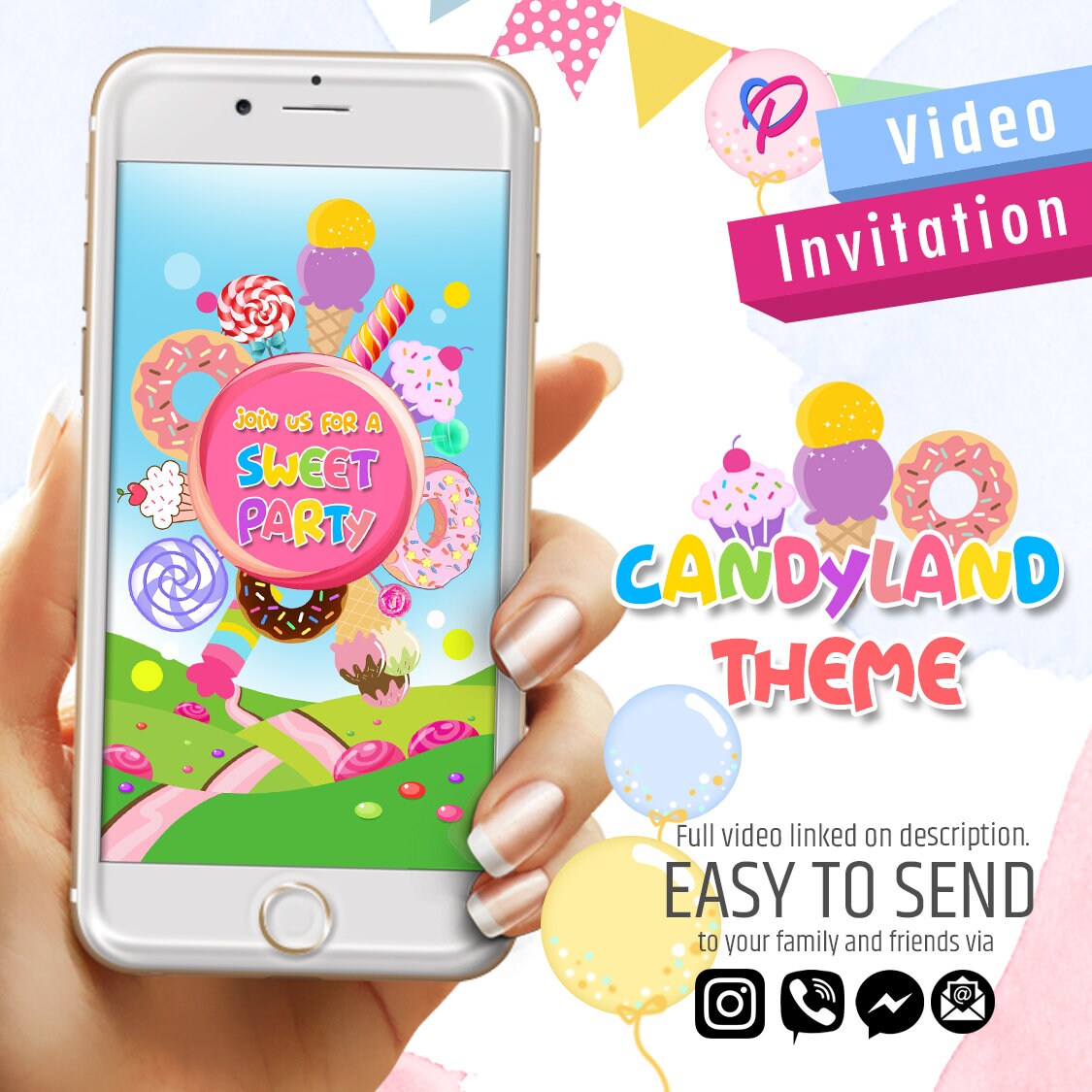Candyland Birthday Video Invitation, Animated Invitation,candyland ...
