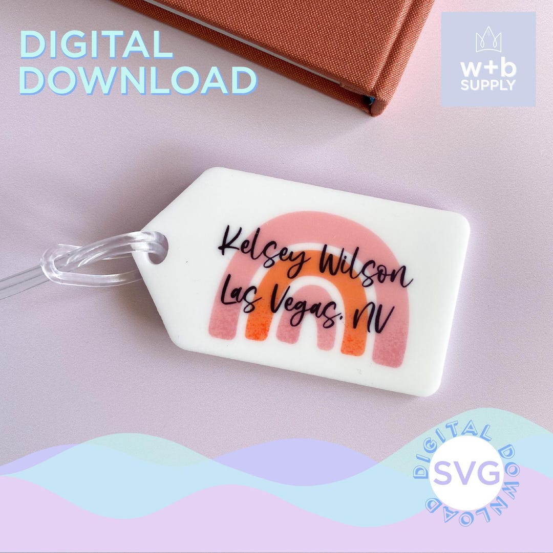 SVG Luggage Tag File | Custom Bag Tag Shape | Digital Cut File ...