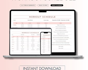 Workout Planner Google Sheets Exercise Tracker Spreadsheet Fitness ...