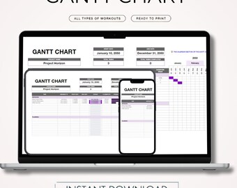 Automatic Weekly Gantt Chart Google Sheets Template | Project Timeline ...