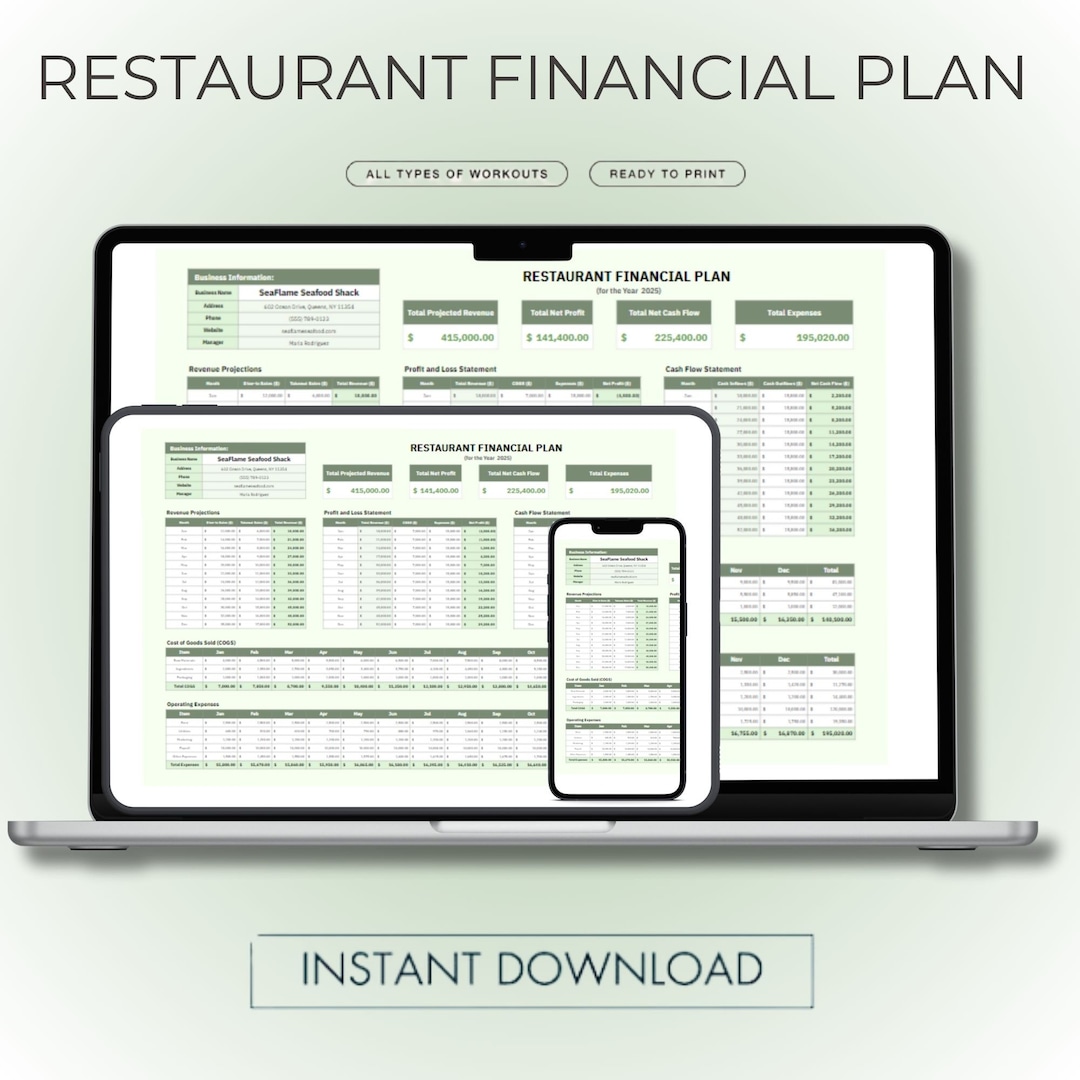 Easy Bookkeeping for Restaurant Bistro Bar Cafe | Income, Expenses ...