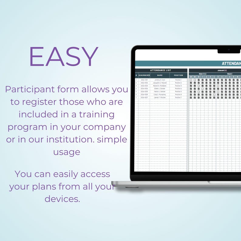 Attendance Tracker Printable, Colorful Attendance Sheet Template, Boho ...